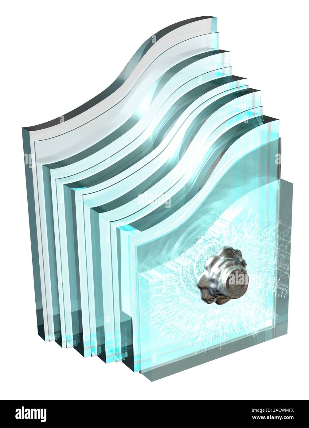 Bulletproof glass (also known as laminated glass) consists of layers of ...