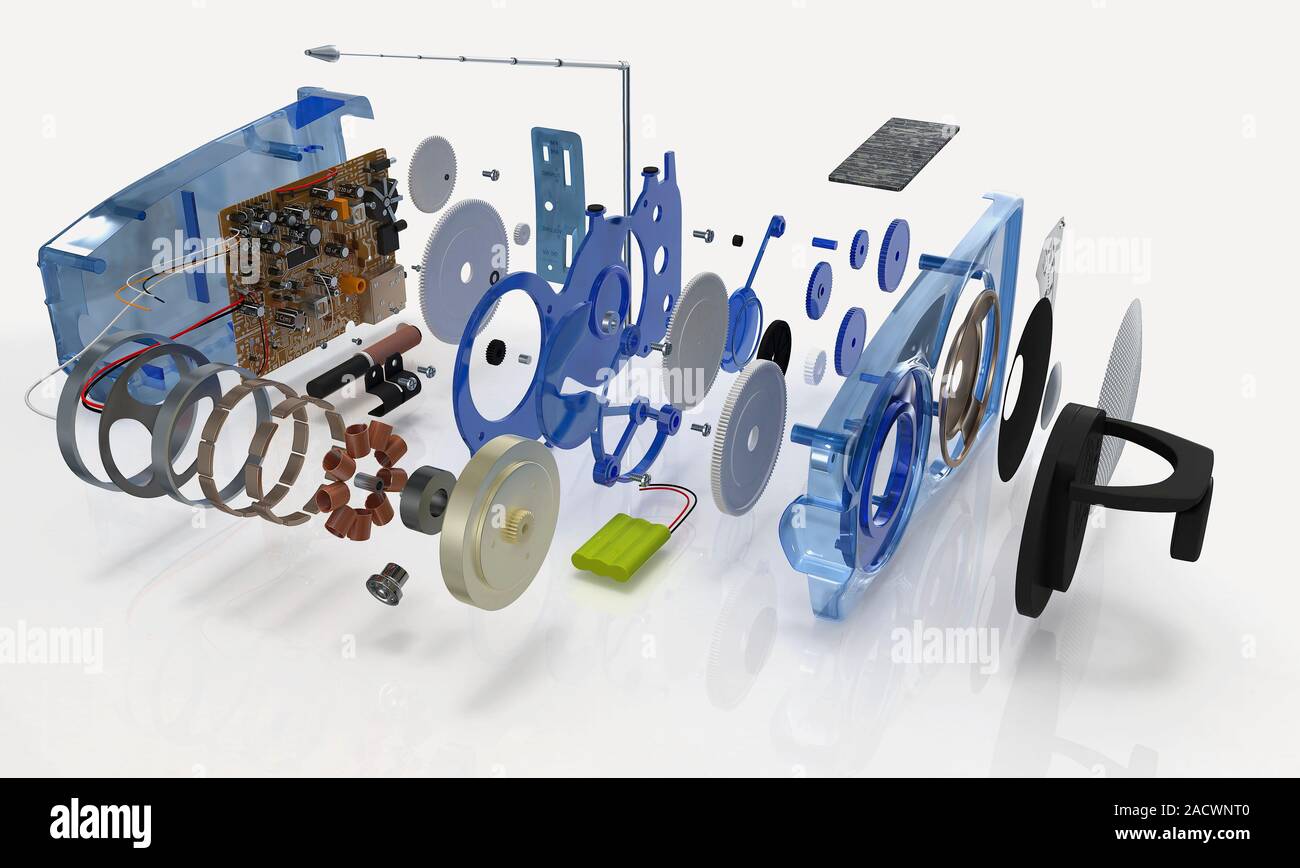 Disassembled parts of a transistor radio Stock Photo - Alamy
