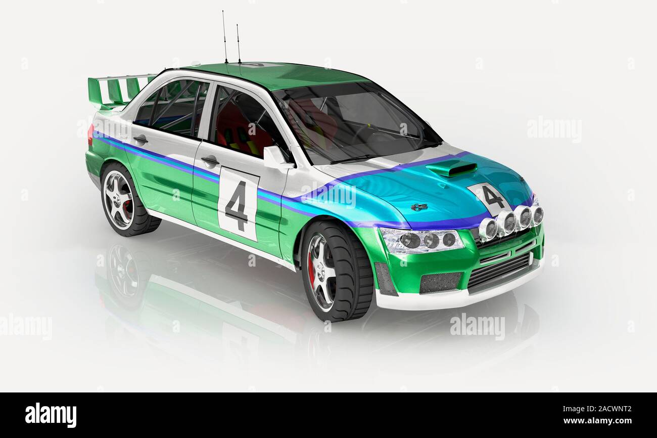 Racing car with number 4 on Stock Photo - Alamy