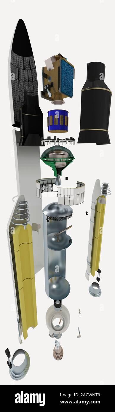 Disassembled parts of Ariane 5 space rocket Stock Photo - Alamy