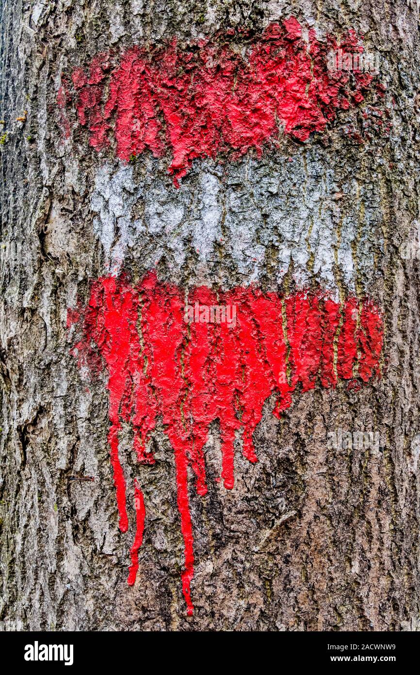 Red white red marking Stock Photo - Alamy