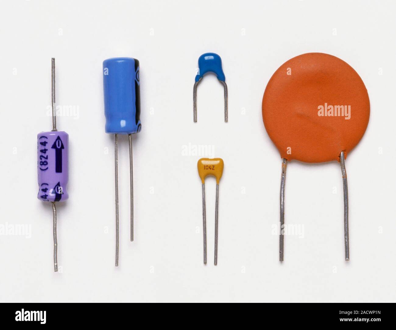 Collection of capacitors Stock Photo - Alamy