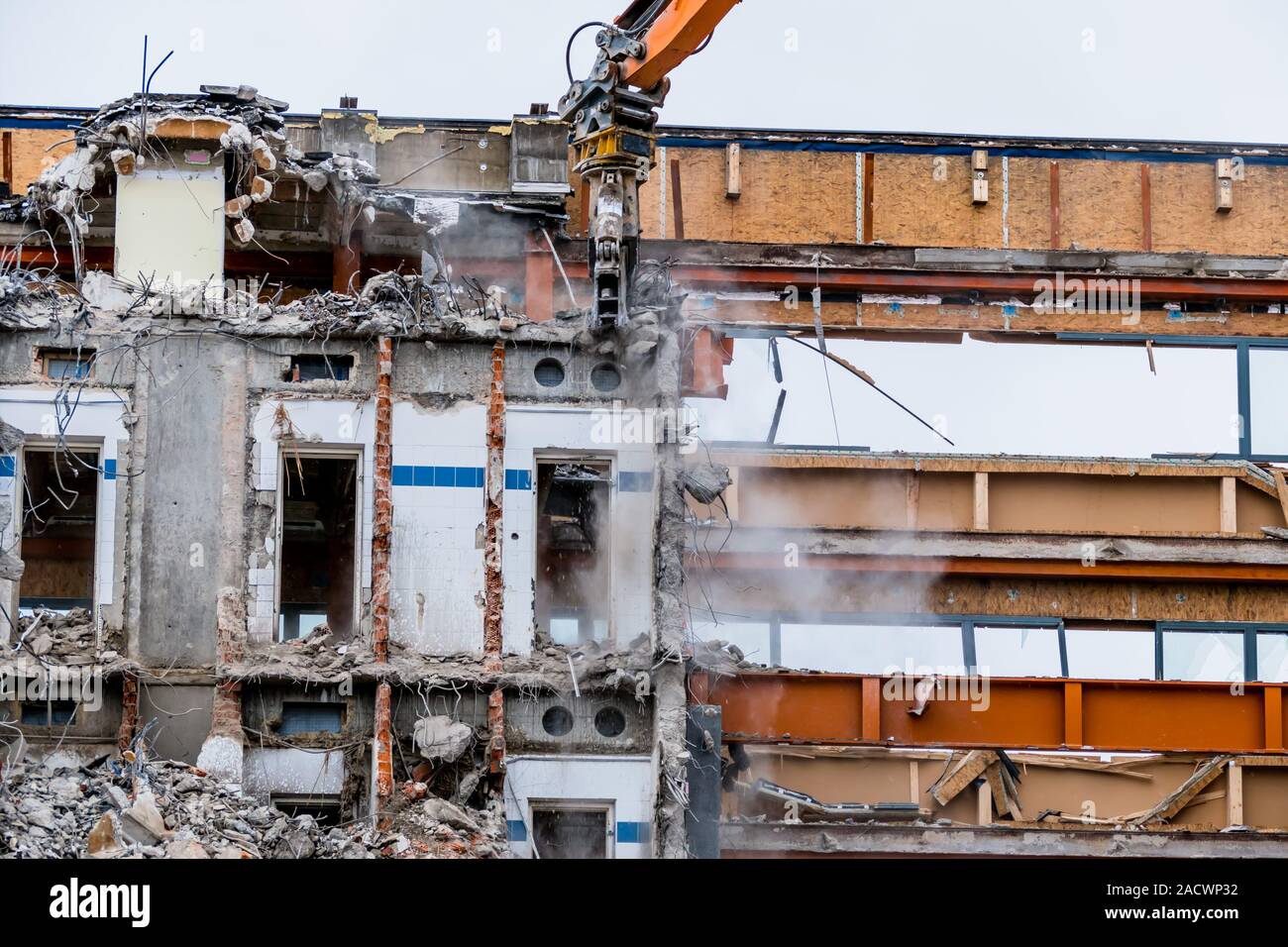 Demolition of an office building Stock Photo - Alamy