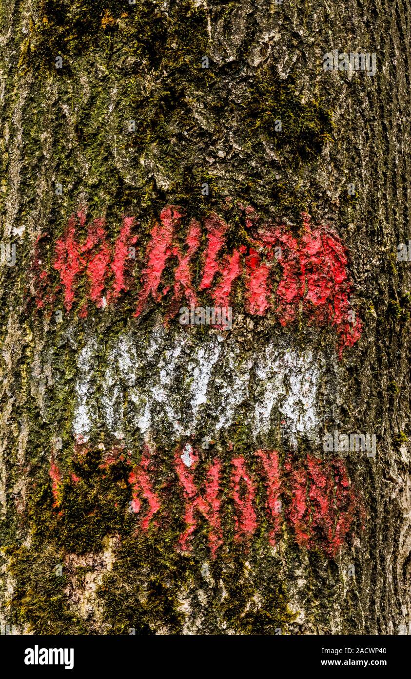 Red white red marking Stock Photo - Alamy