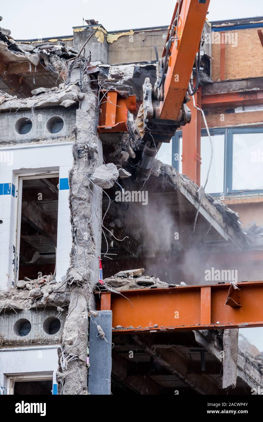 Demolition of an office building Stock Photo - Alamy