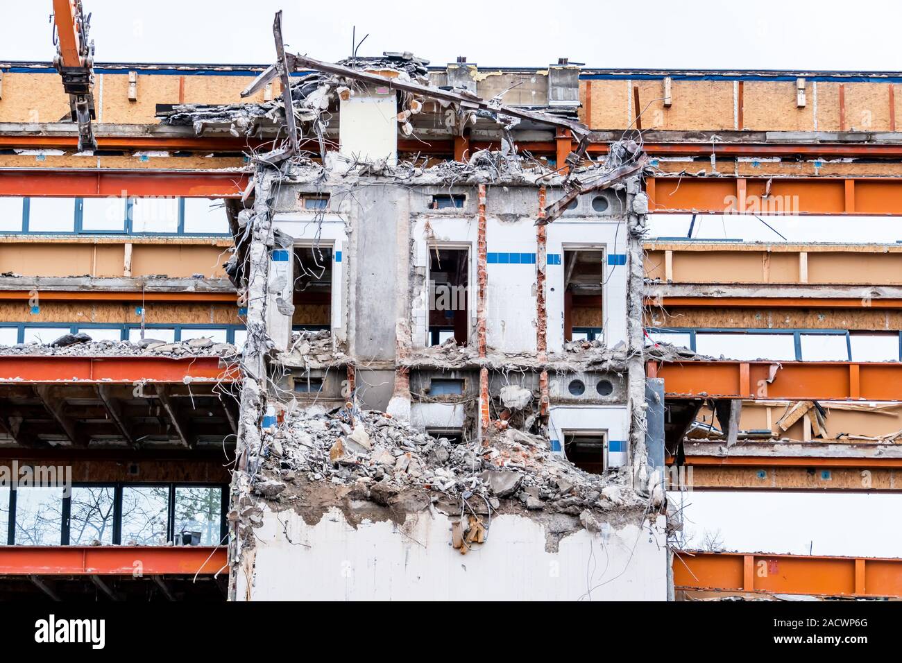 Demolition of an office building Stock Photo - Alamy