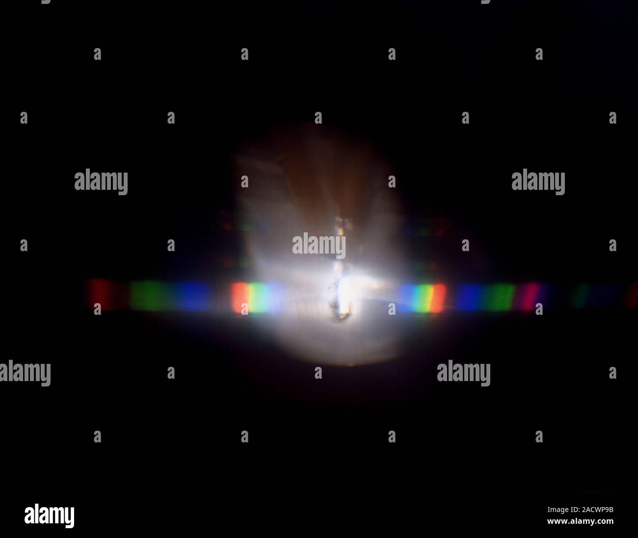 Continuous spectrum caused by white light passing through lens Stock ...