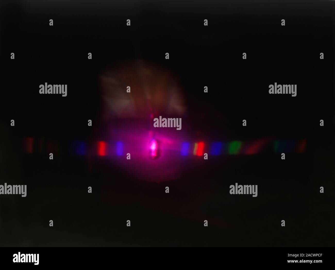 Spectrum of light caused by light passing through potassium ...