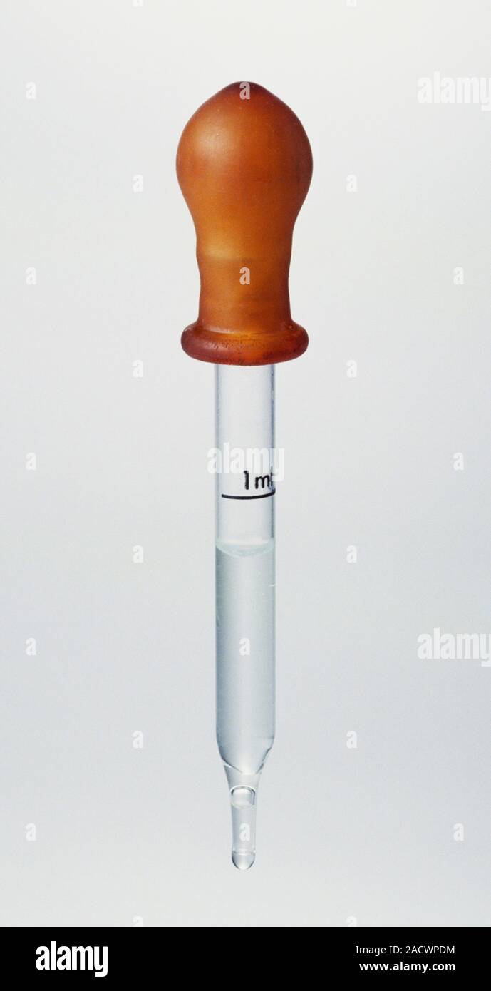Pipet full of water, close up Stock Photo - Alamy