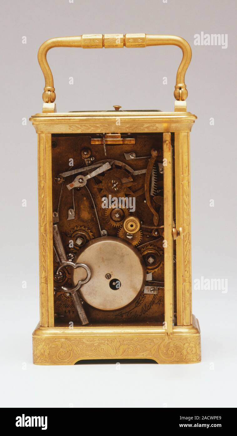 Rear view of clock, back open Stock Photo - Alamy