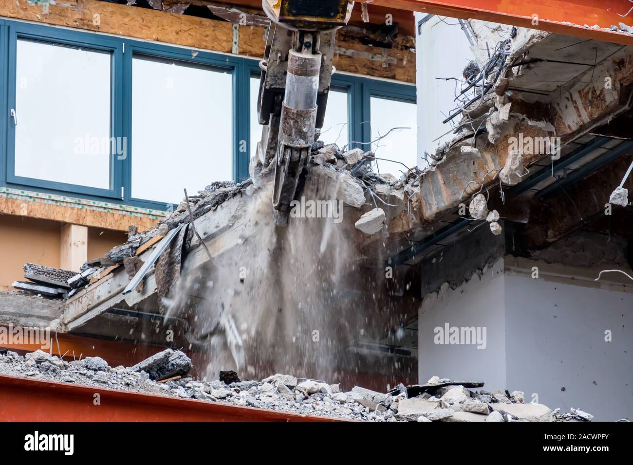 Demolition of an office building Stock Photo - Alamy