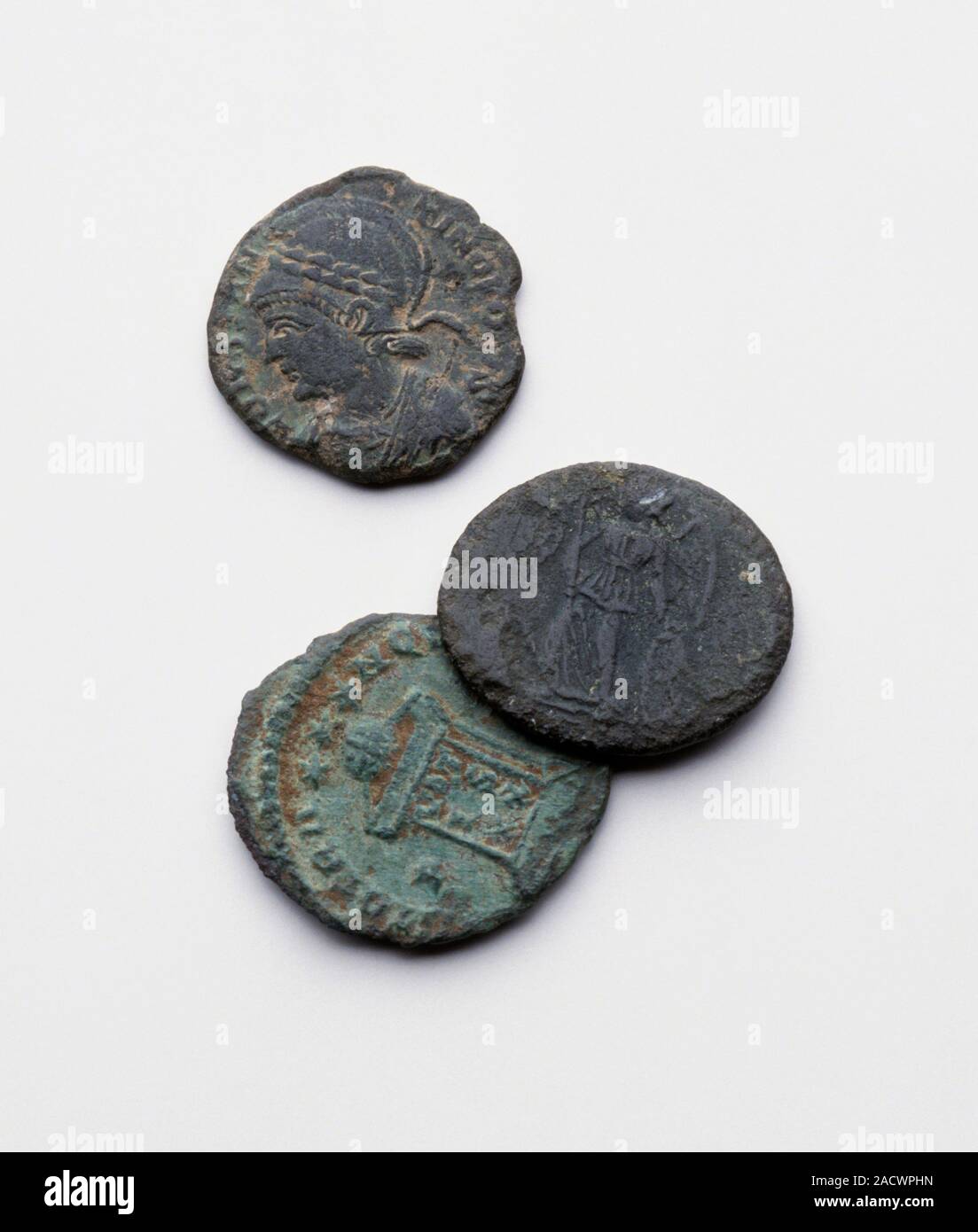 Three Roman coins, 2nd century Stock Photo - Alamy