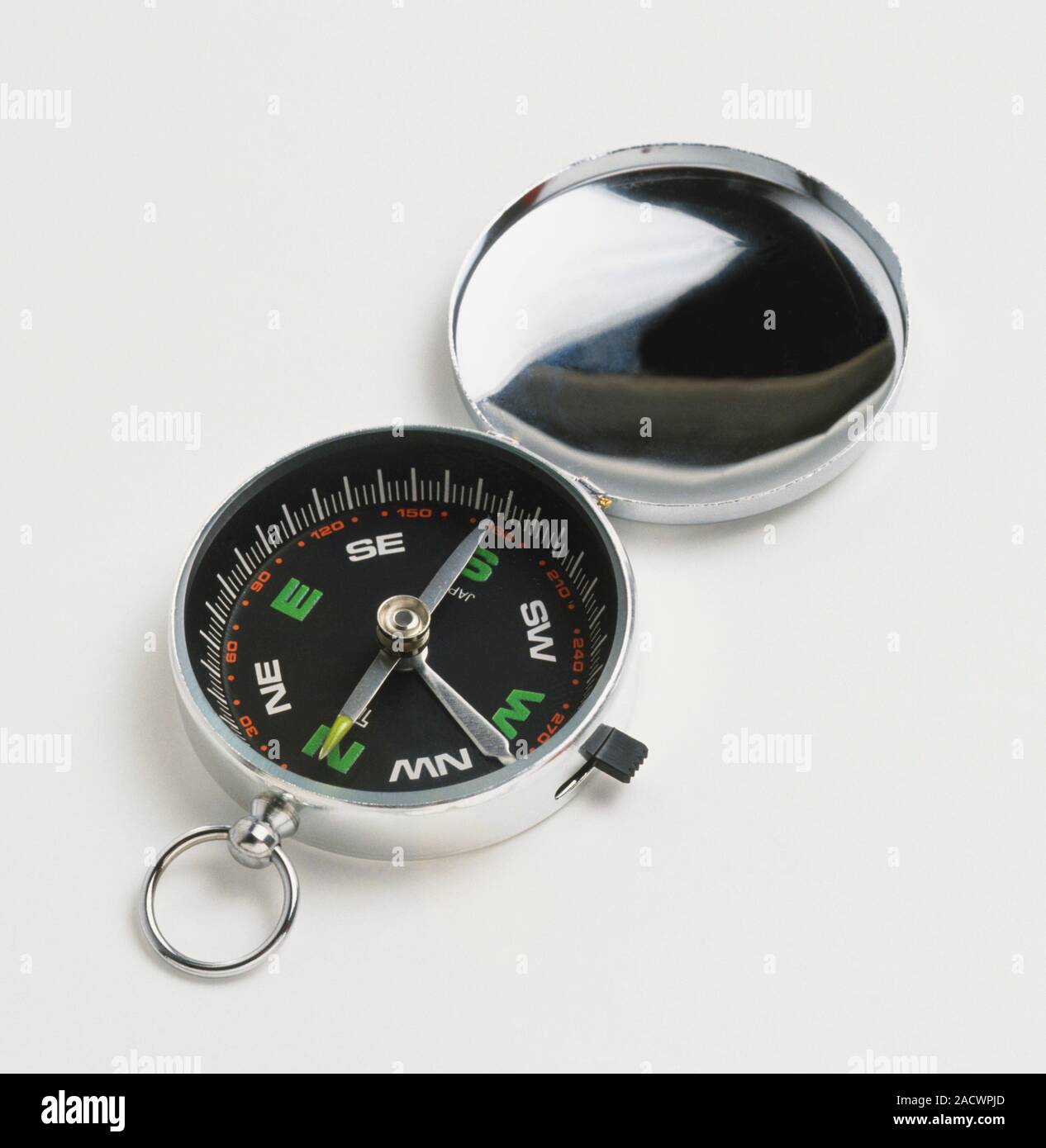 Open pocket compass Stock Photo - Alamy