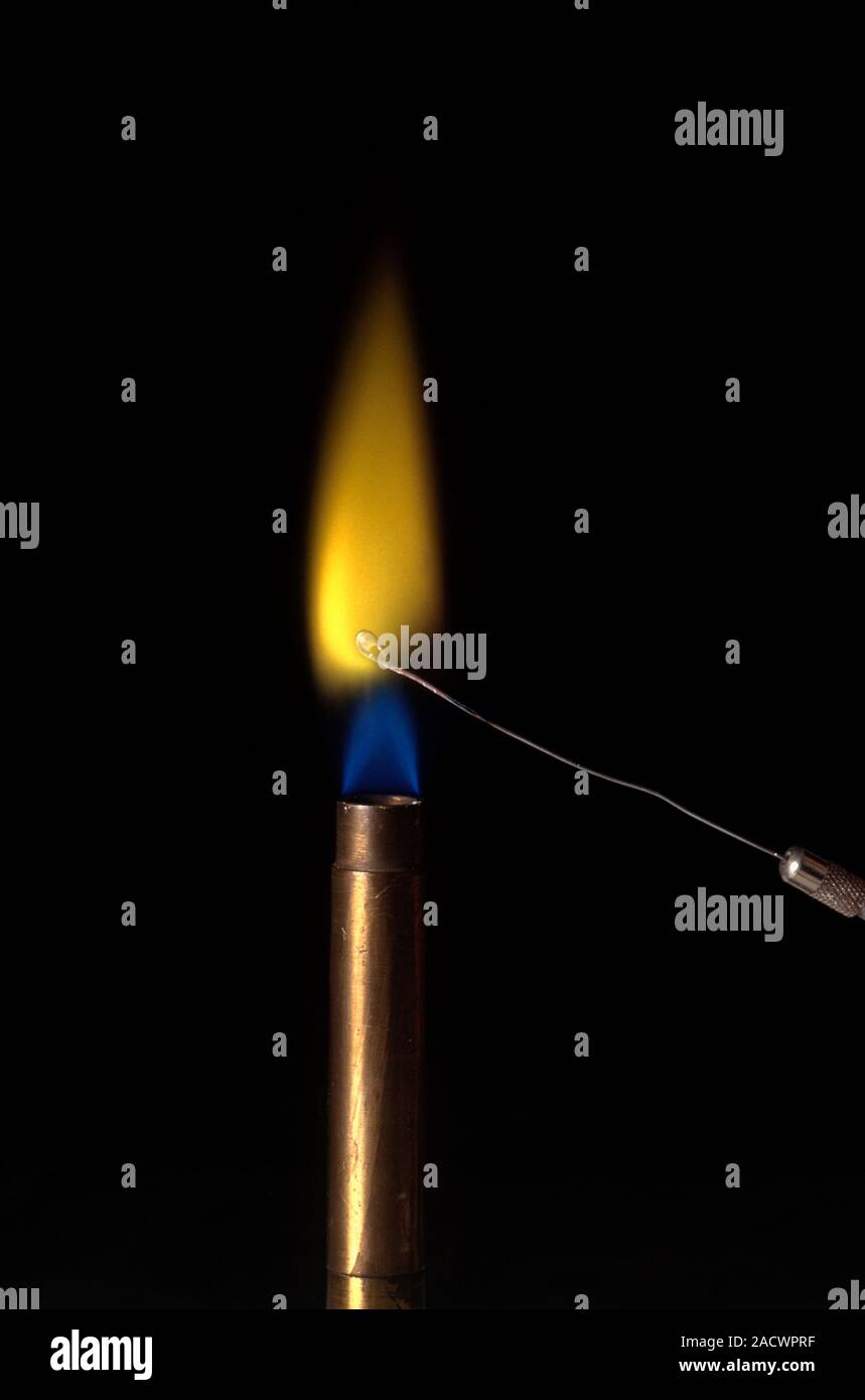 Flame test for Barium Chloride Stock Photo - Alamy