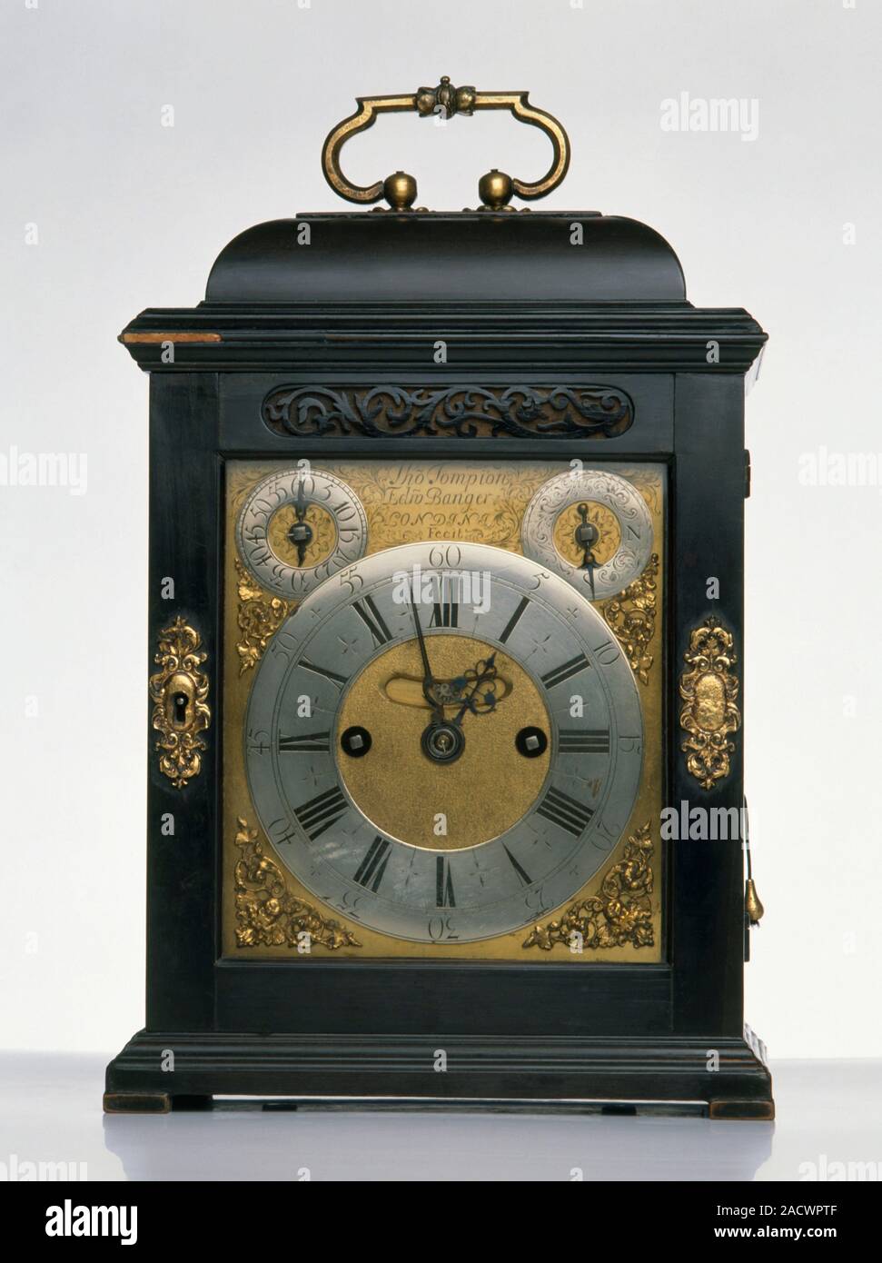 Antique English bracket clock, 17th century Stock Photo - Alamy