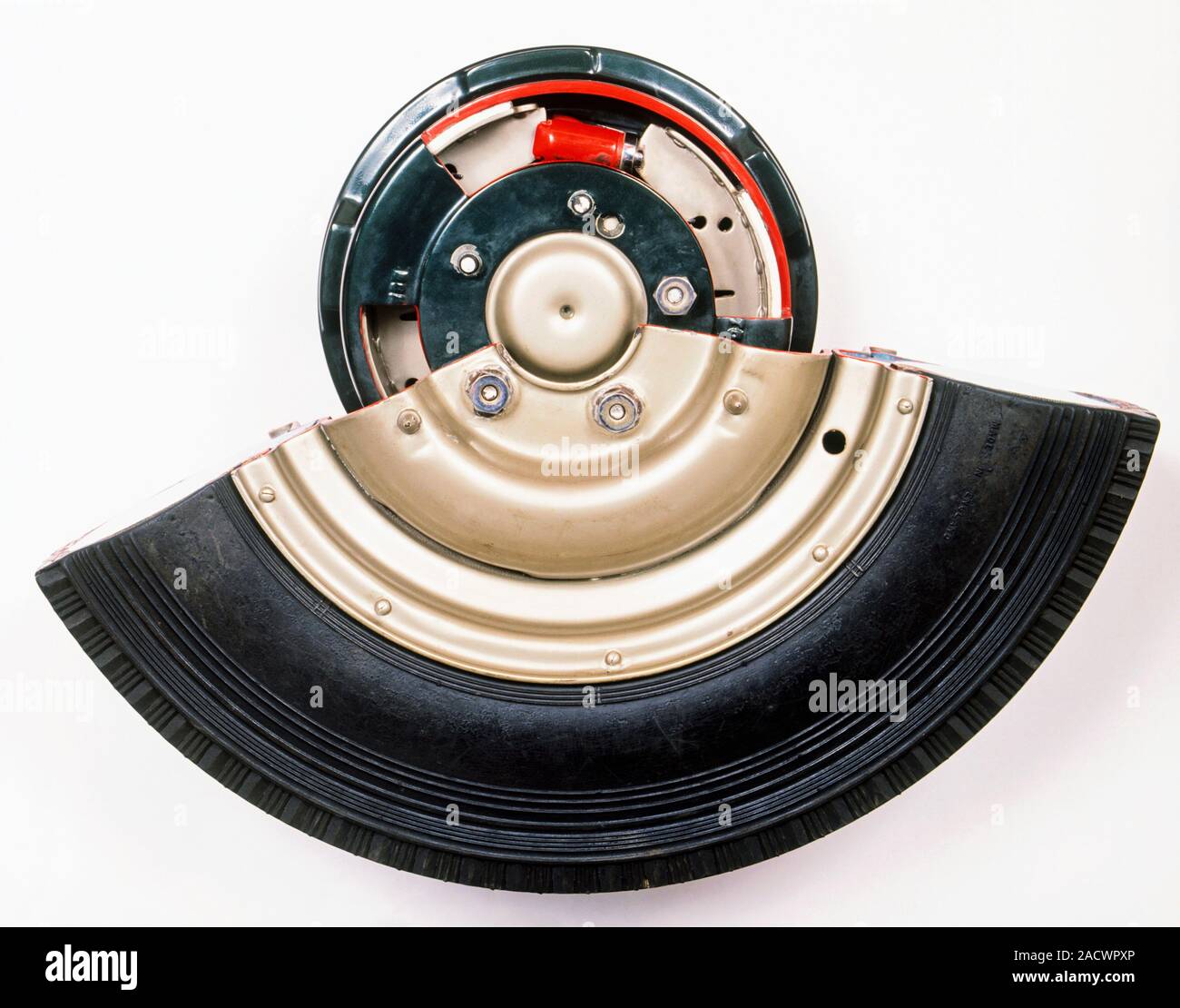 Cross-section of wheel showing drum brakes Stock Photo - Alamy