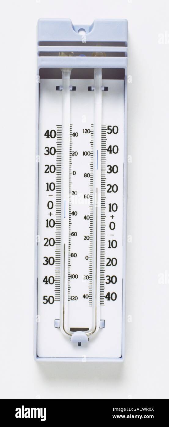 A maximum-minimum thermometer Stock Photo - Alamy