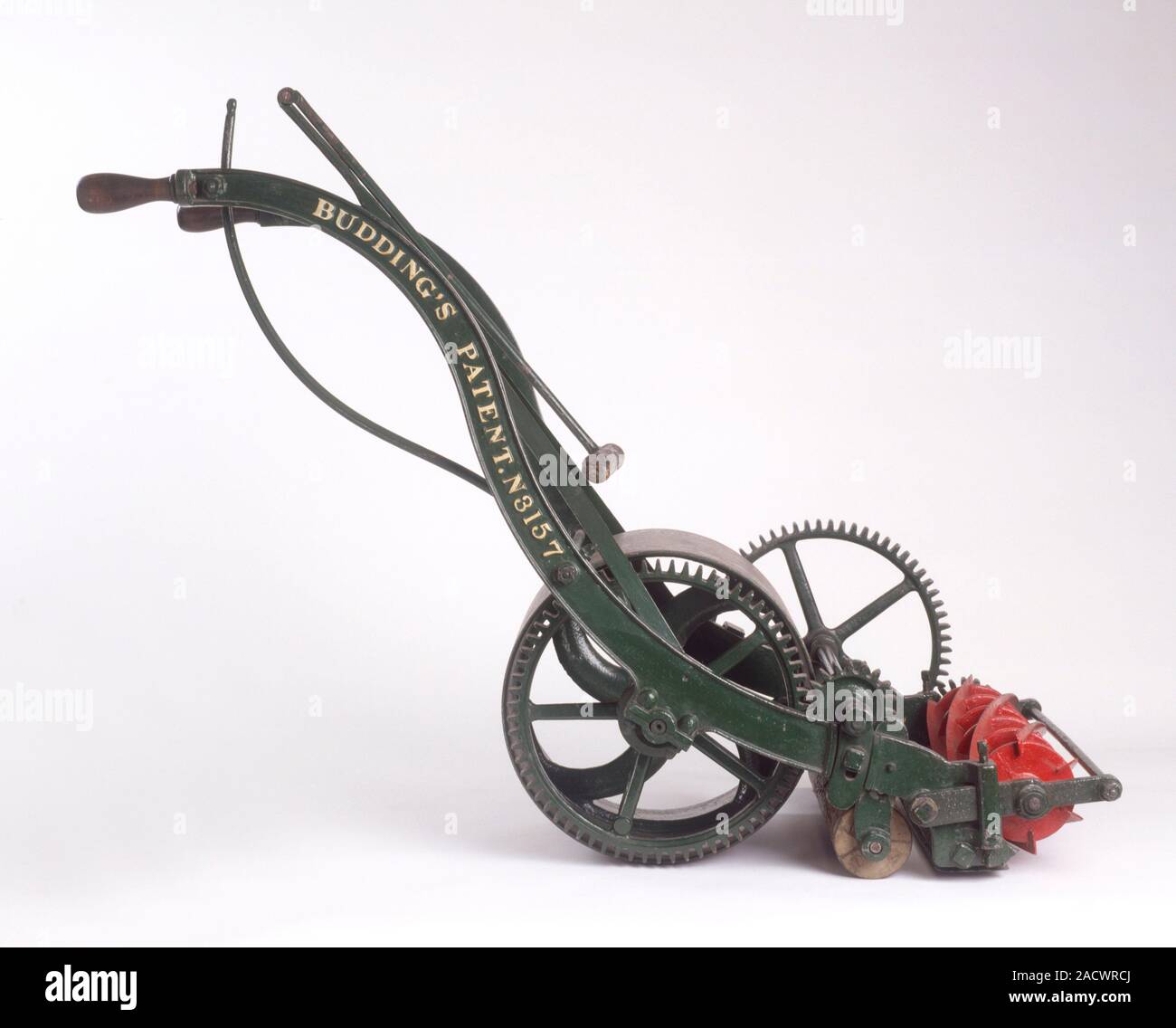 The first lawn mower dating from 1830 Stock Photo - Alamy