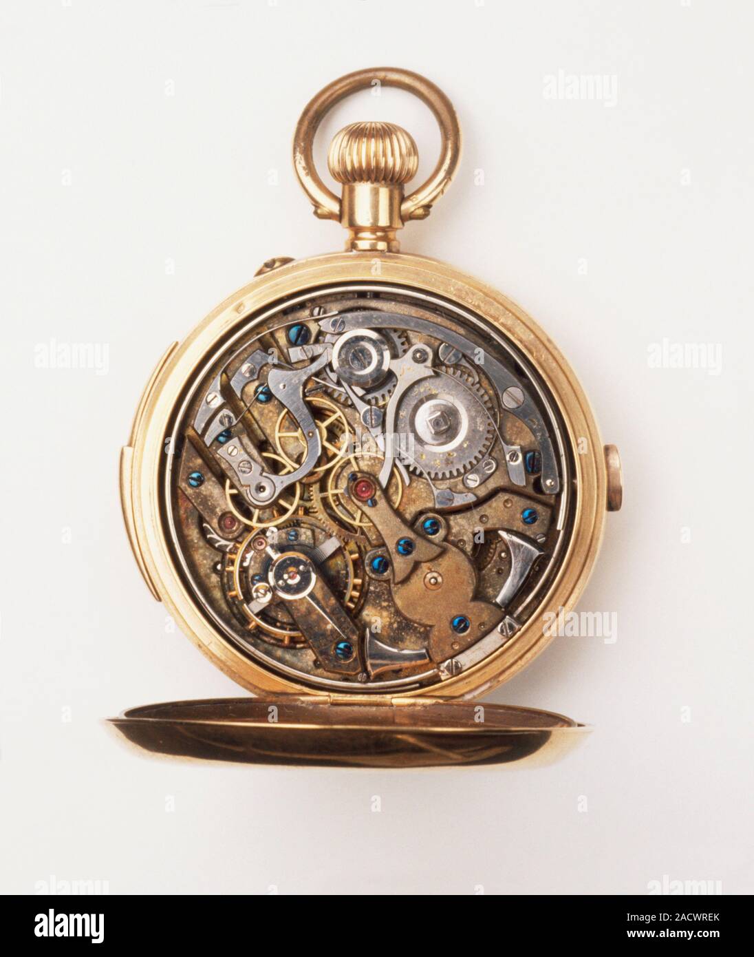 Gold pocket watch, open Stock Photo - Alamy