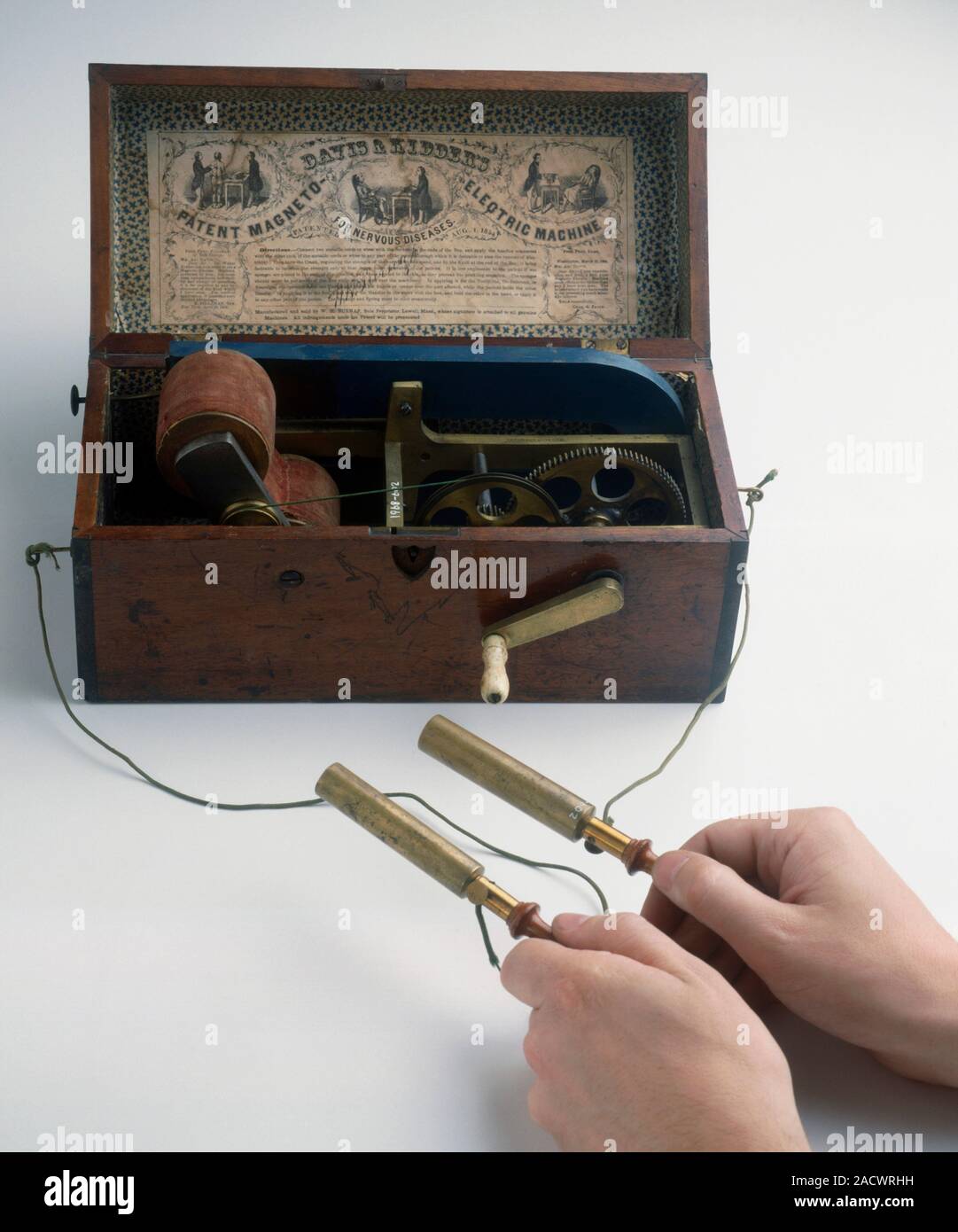 Electro-medical machine used for administering electric shocks, 1850s ...