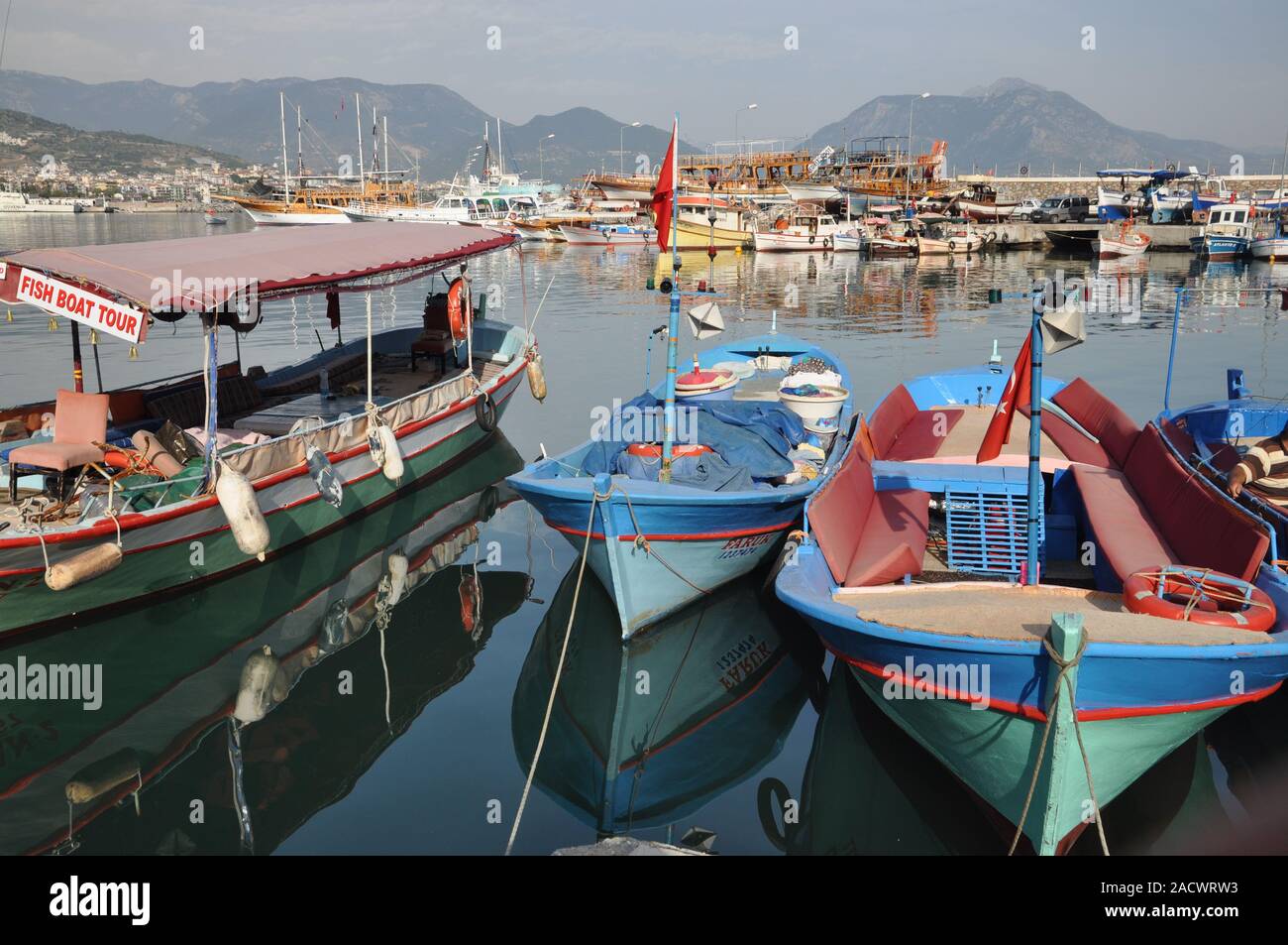 Boats in the port of Alanya, Turkey Stock Photo - Alamy