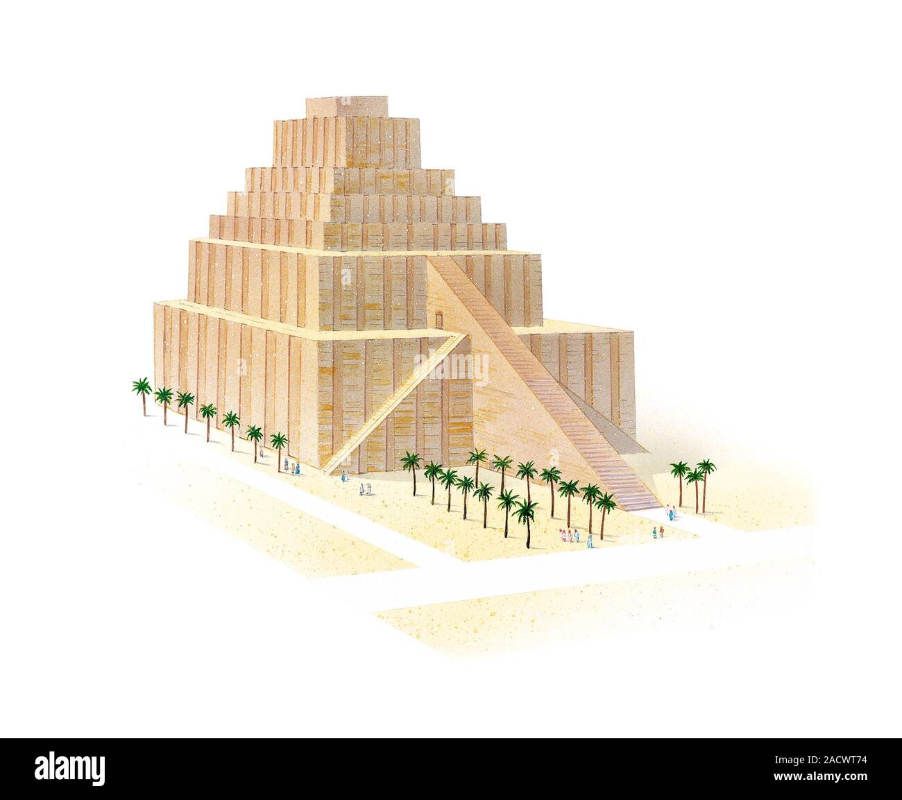 Etemenanki ziggurat, artwork. This ziggurat and temple in Babylon was ...