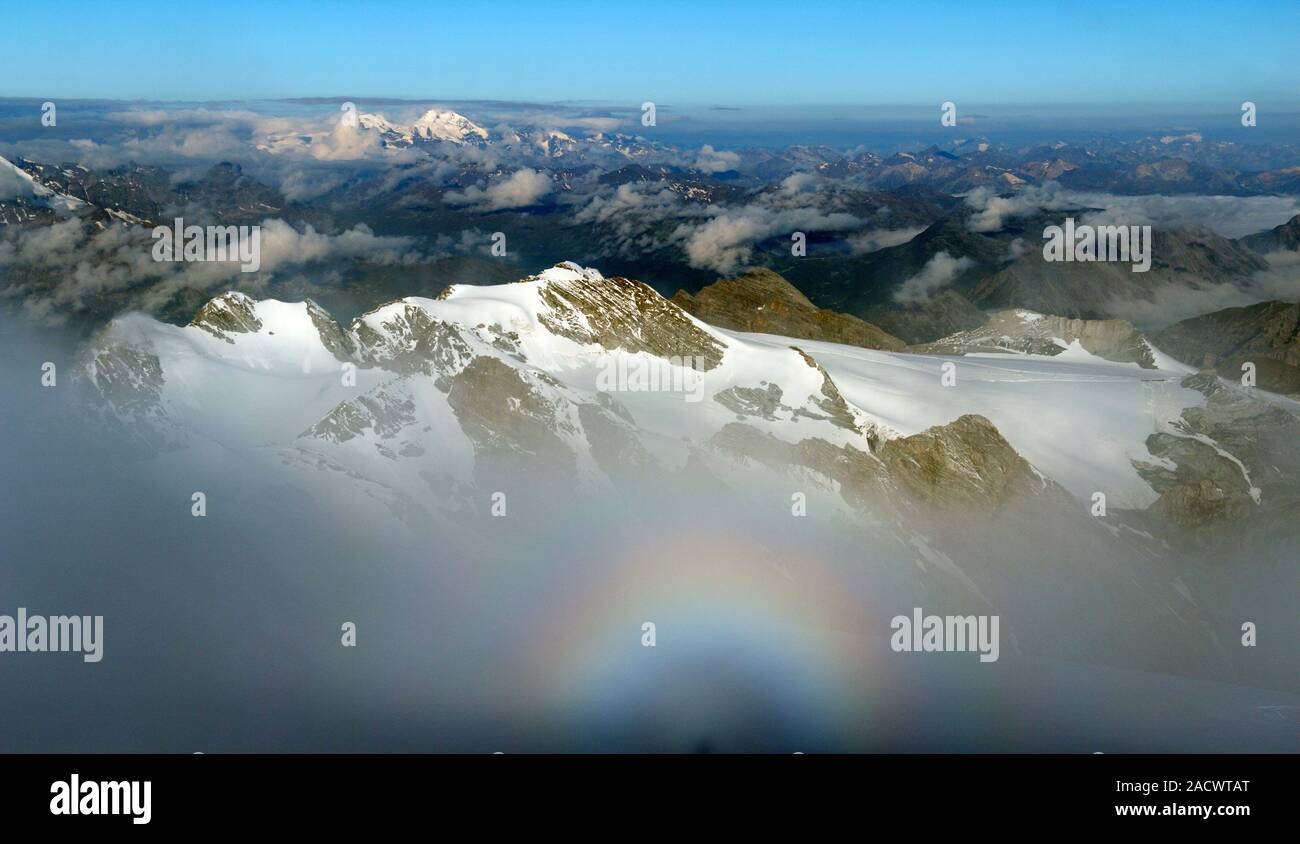 Italian-Swiss Alps. View looking west from the summit of Mount Ortler ...