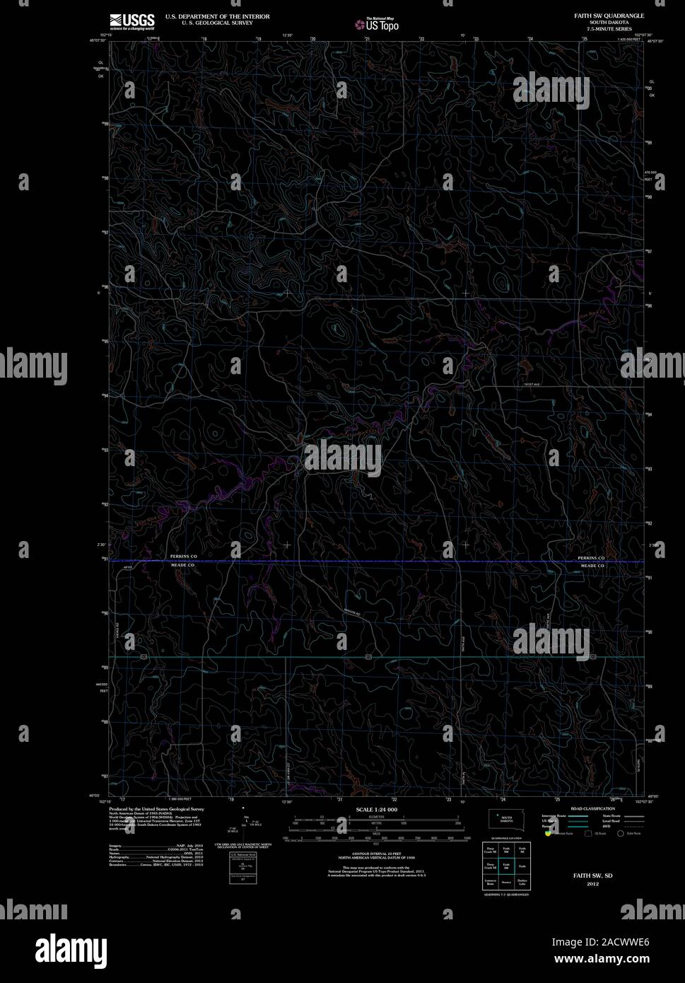 Map of faith south dakota hi-res stock photography and images - Alamy