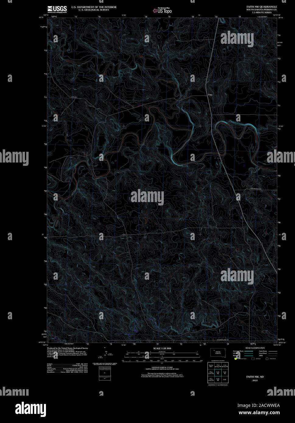 Map of faith south dakota hi-res stock photography and images - Alamy