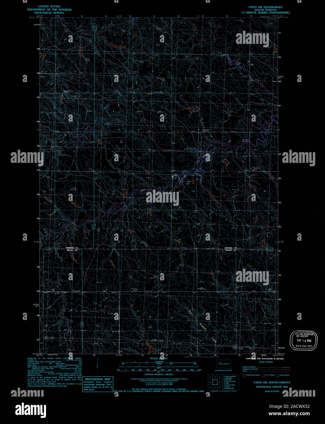 Map of faith south dakota hi-res stock photography and images - Alamy