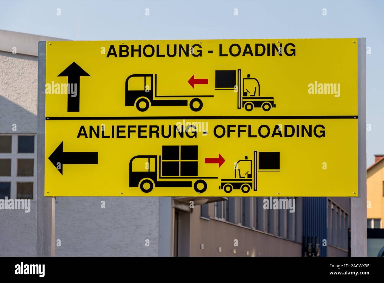 Sign for pick-up and delivery Stock Photo - Alamy