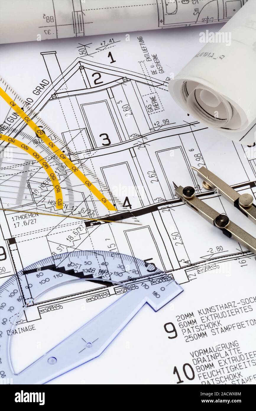 Building plan for a house Stock Photo - Alamy
