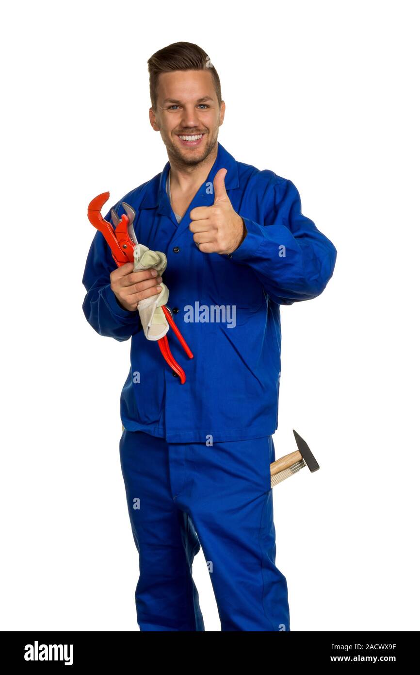 Craftsman with tools Stock Photo - Alamy