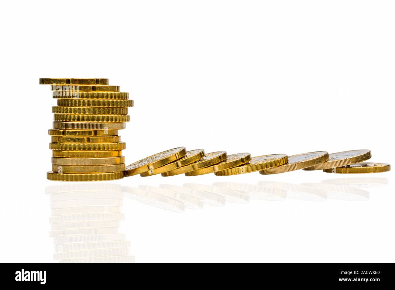 Coins, Stacked and Horizontal Stock Photo - Alamy