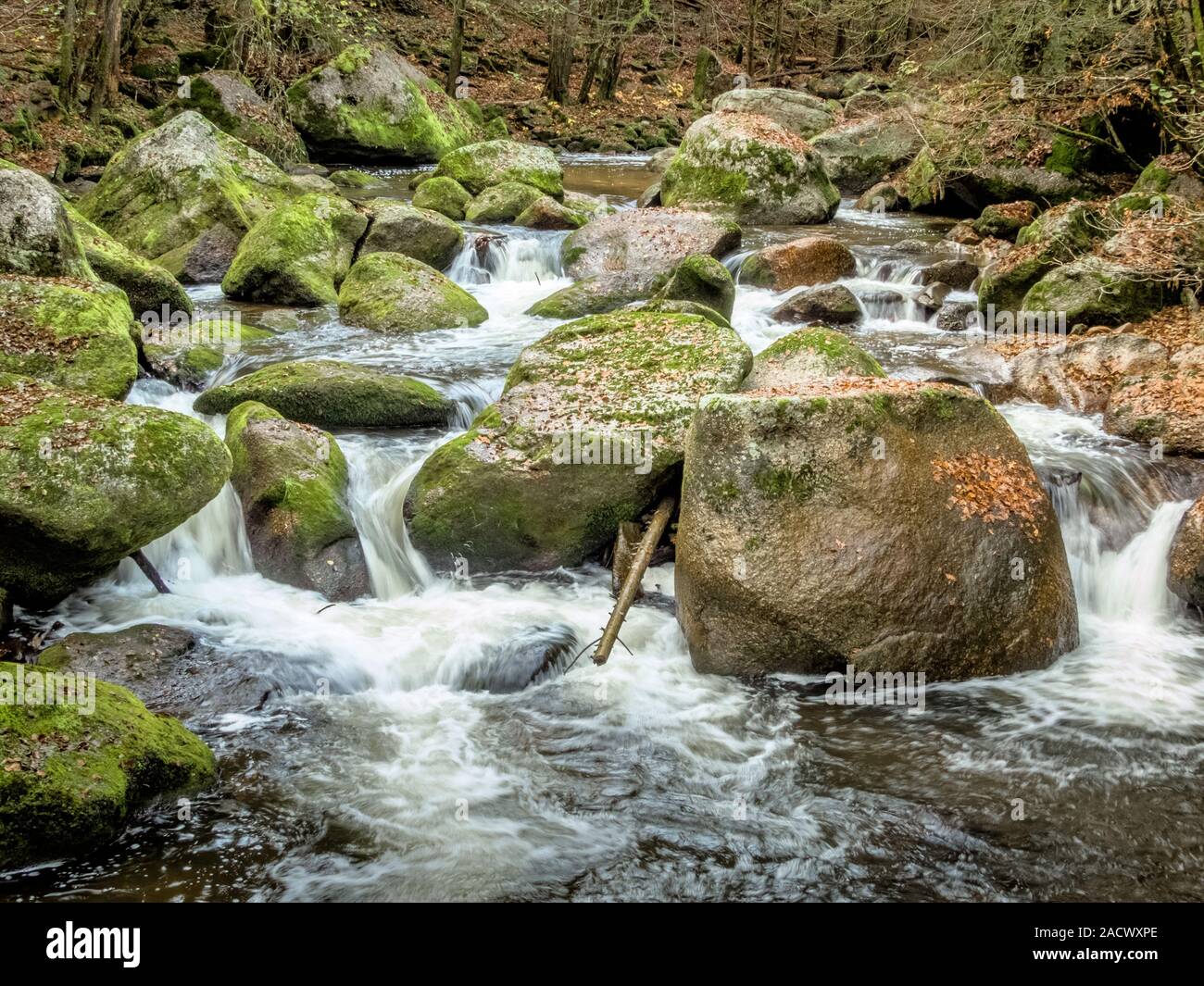 Stream with running water Stock Photo - Alamy