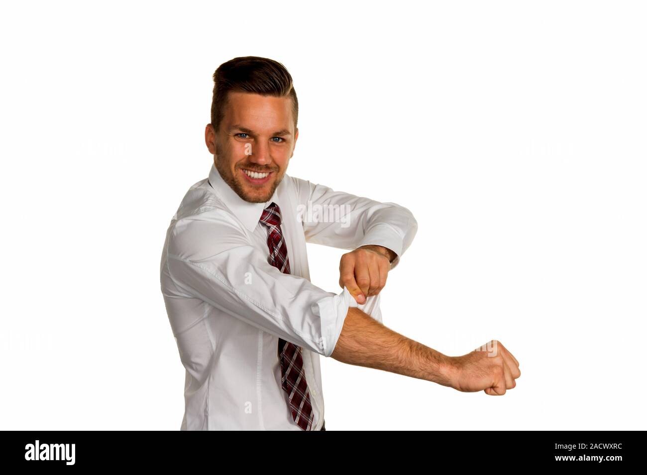 Rolls up sleeves hi-res stock photography and images - Alamy