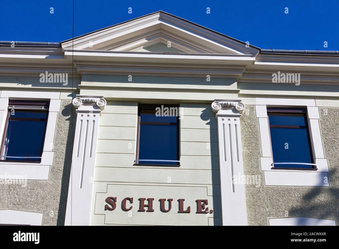 School building, front view Stock Photo - Alamy
