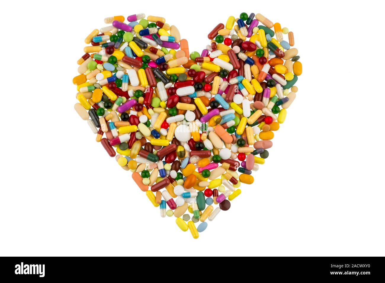 Colourful heart shaped tablets Stock Photo - Alamy