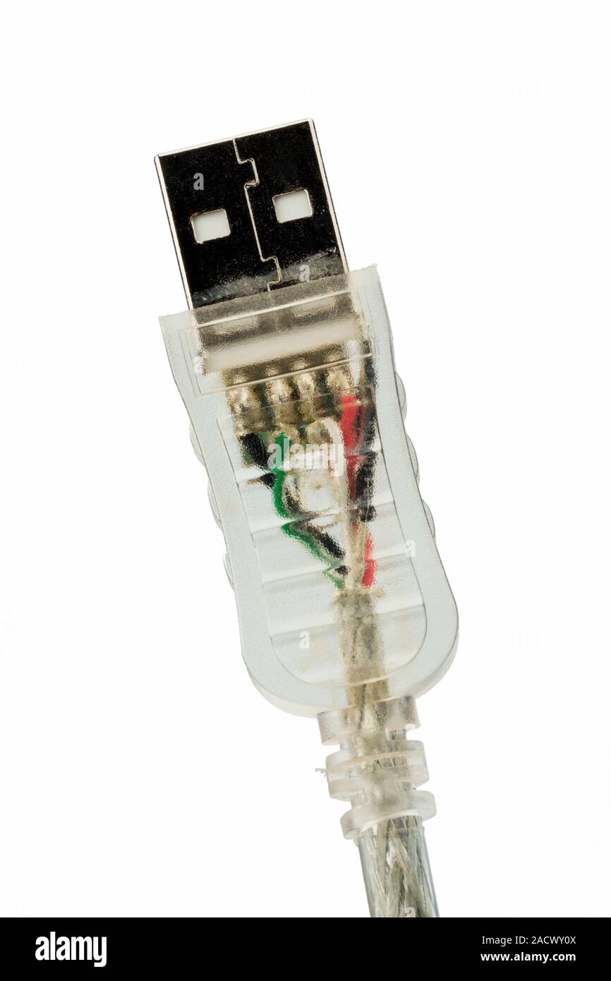 USB cable on a white background Stock Photo - Alamy
