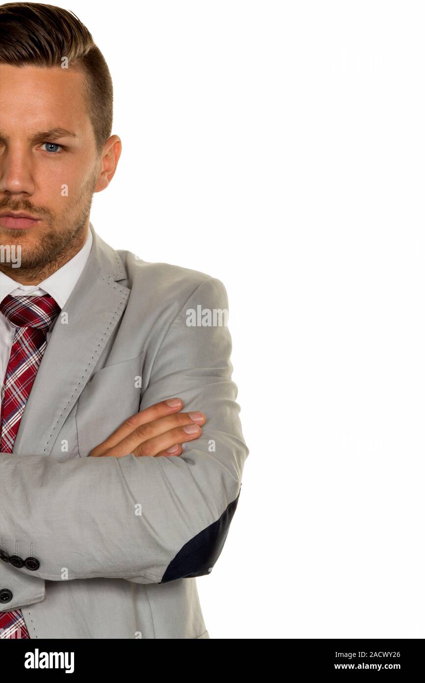 Manager against a white background Stock Photo - Alamy