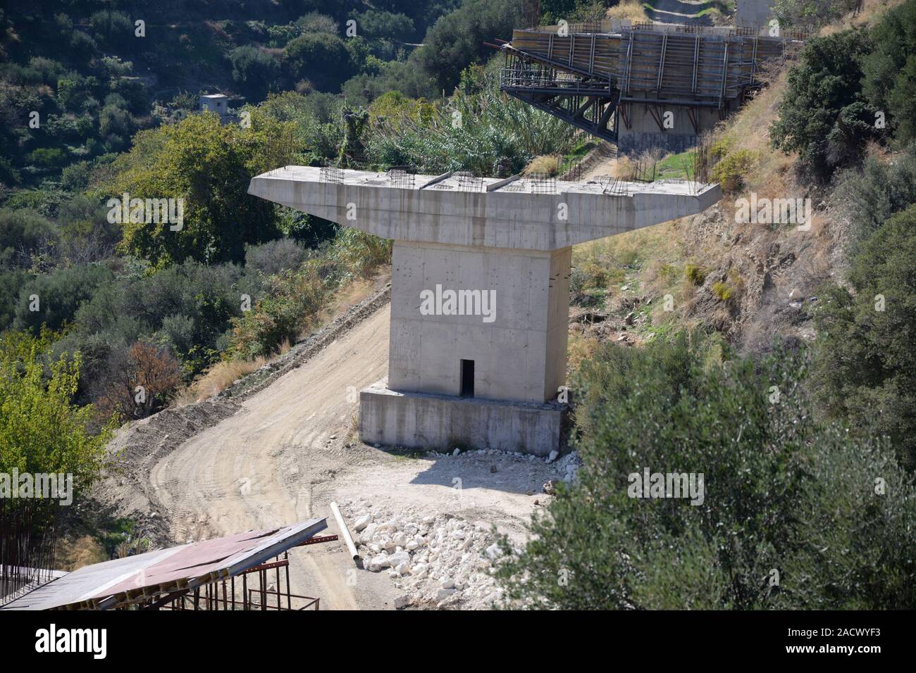 Bridge construction near Sitia, Crete Stock Photo - Alamy