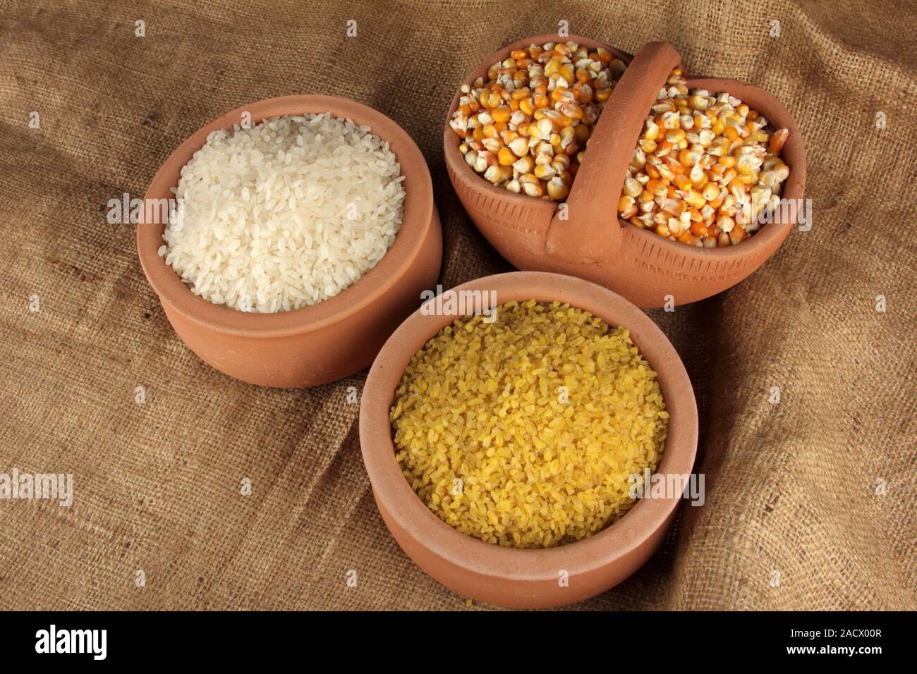 Wheat, rice, corn background Stock Photo - Alamy