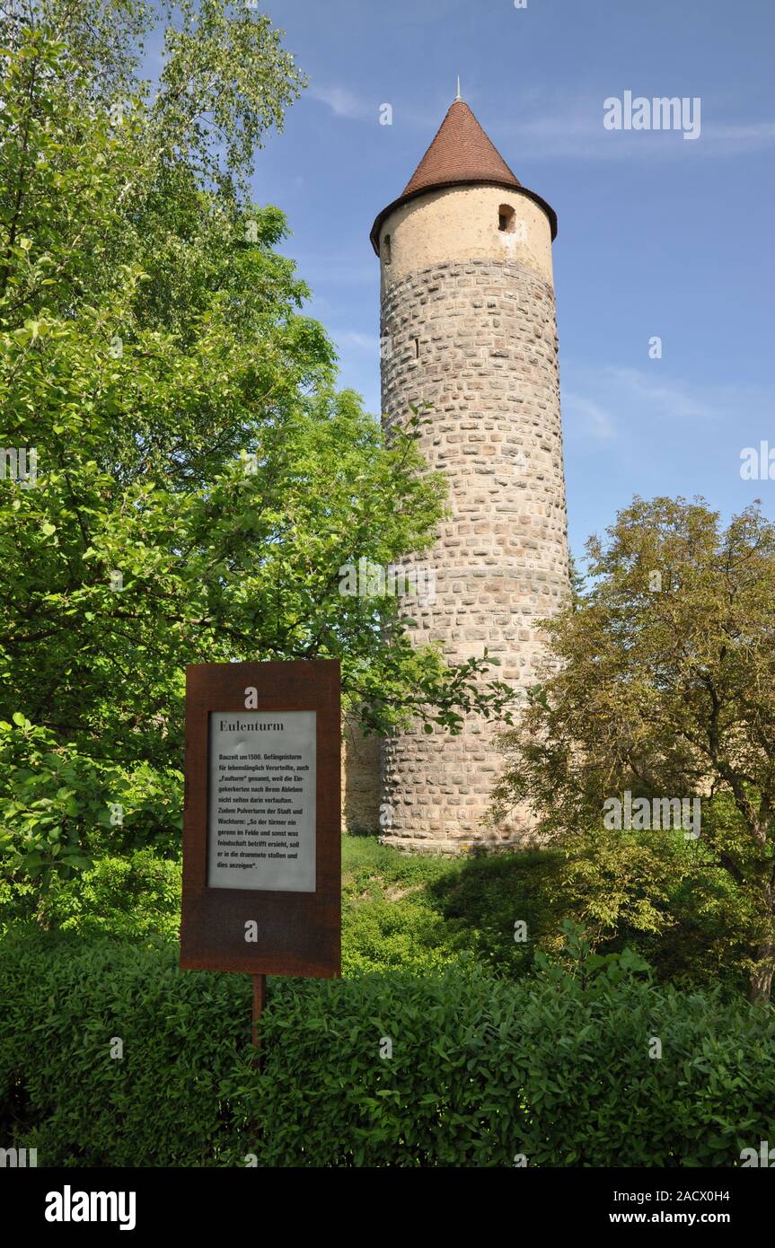 Owl tower in Iphofen Stock Photo - Alamy