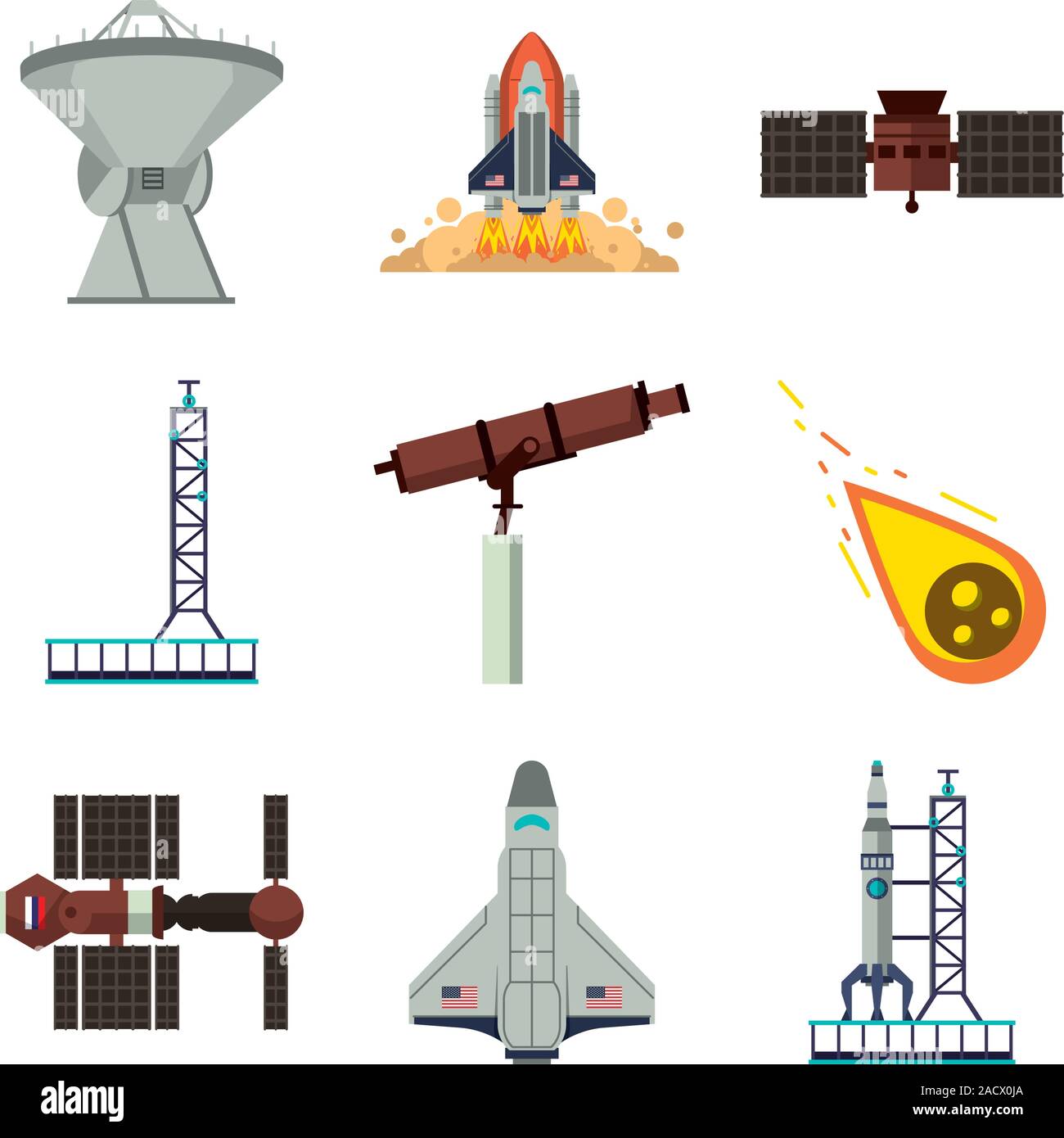 bundle of space set icons Stock Vector Image & Art - Alamy