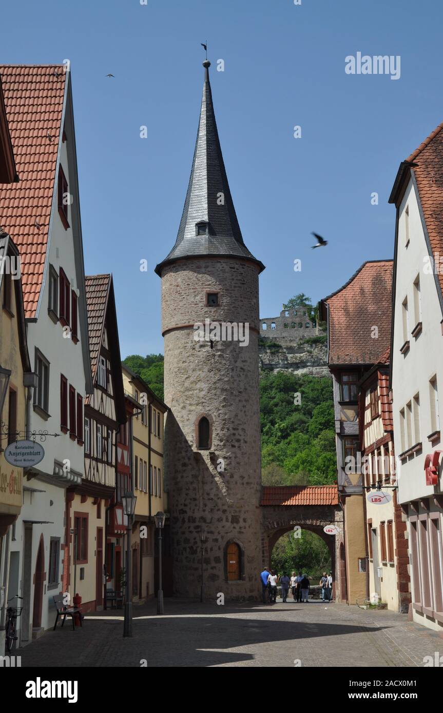 Main Tower in Karlstadt Stock Photo - Alamy