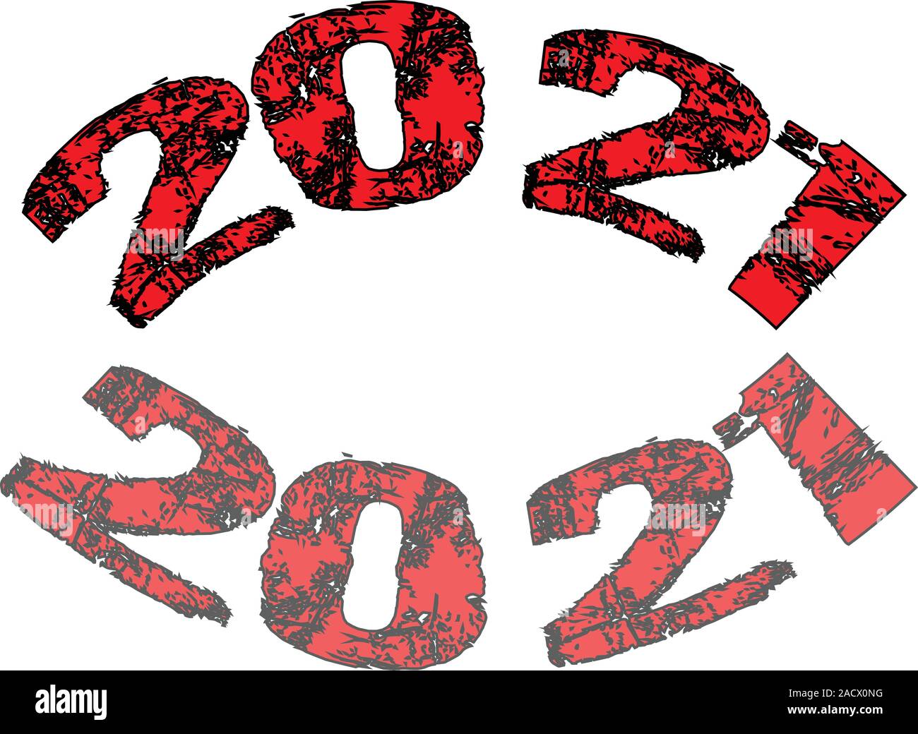 Happy 2021 text sign illustration on white background illustration ...