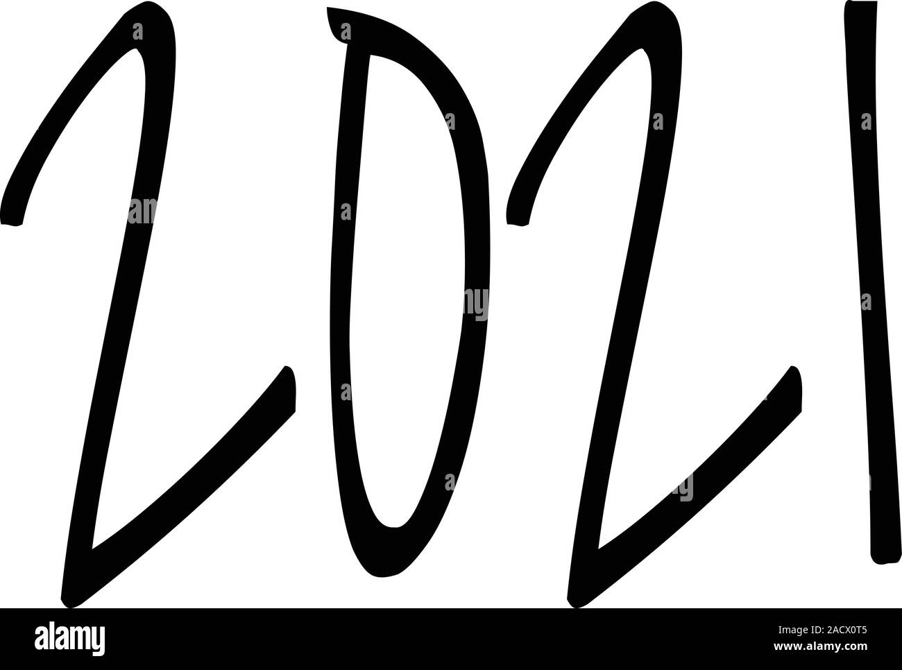 Happy 2021 text sign illustration on white background illustration ...