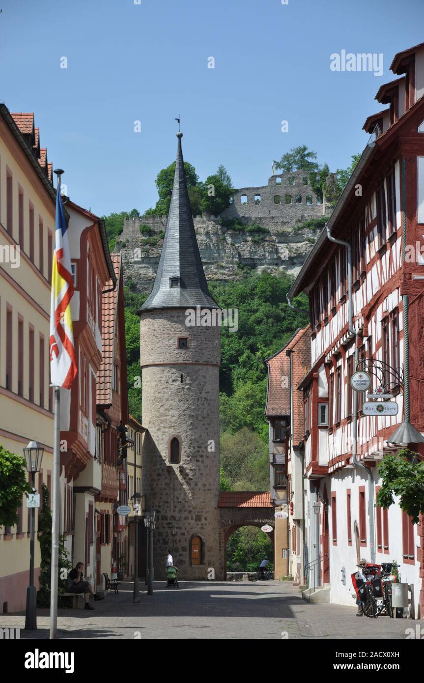 Main Tower in Karlstadt Stock Photo - Alamy