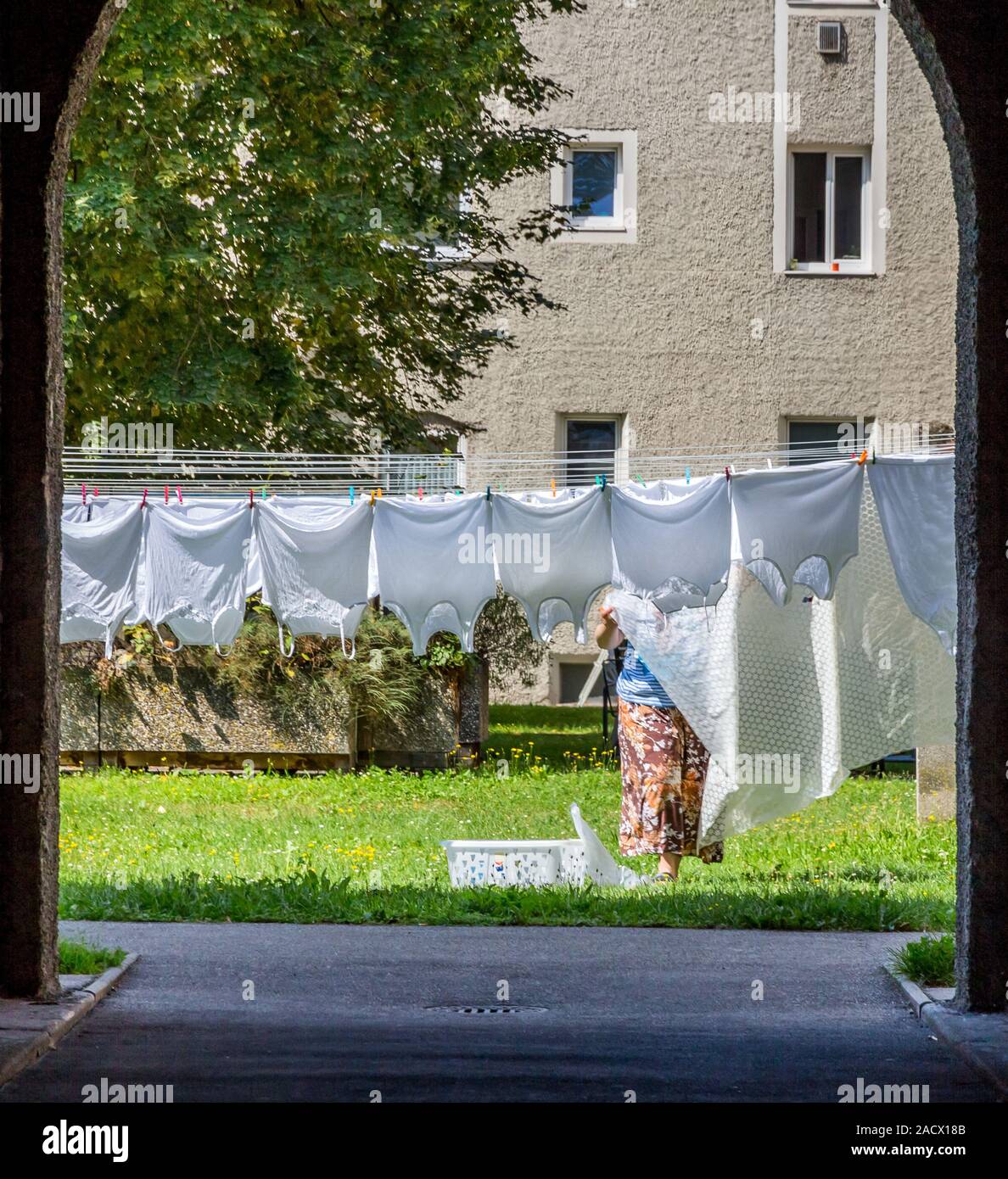 Laundry is hung up Stock Photo - Alamy