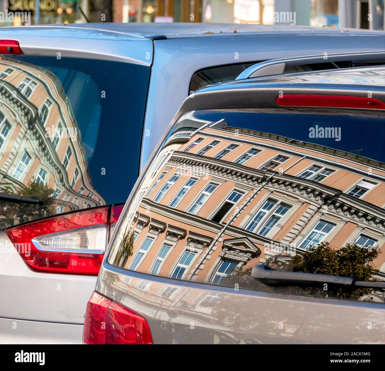 Houses in car windows Stock Photo - Alamy